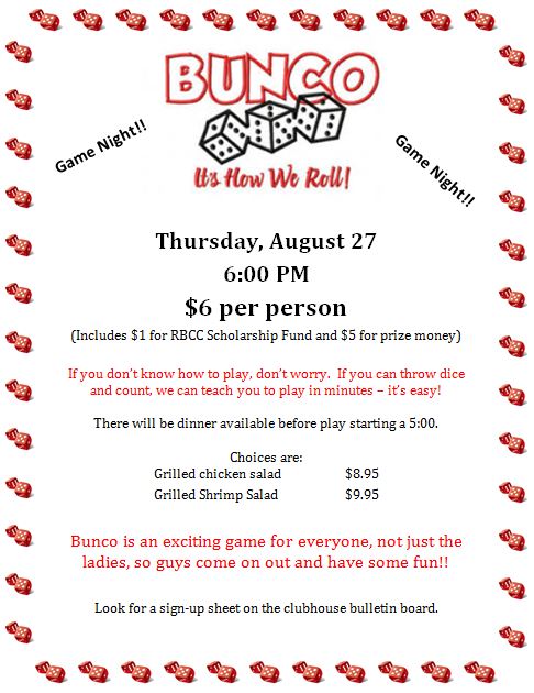 Bunco Flyer - Rocky Bayou Country Club